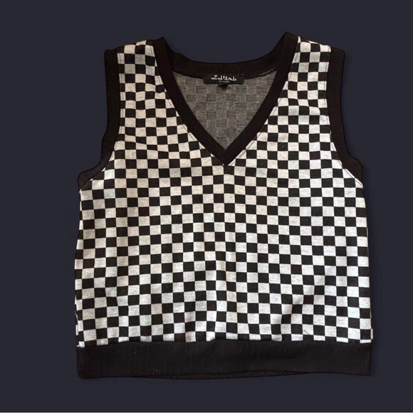 Mixed Threads | Jackets & Coats | Black And White Checkered Womens Vest ...